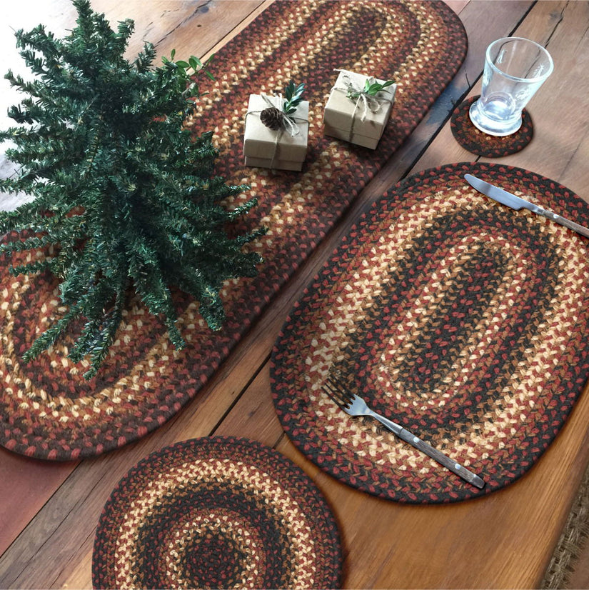 Buy Prescott Black - Burdundy Jute Braided Accessories Online ...